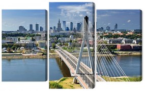 Vícedílný obraz Most S Varšavským Panoramatem V Pozadí Nedostatek Nedostatek Přírodní plátno 150x100
