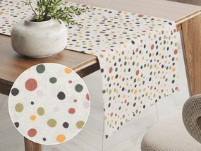Biante Dekorační běhoun na stůl Leona LN-151 Barevné puntíky na režném 35x160 cm