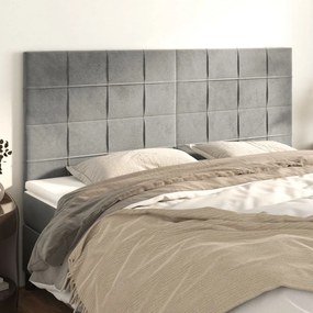 Čelo postele světle šedé 160x5x118/128 cm sametové 3116386