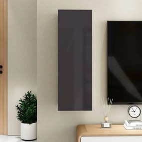 TV stolek šedý s vysokým leskem 30,5x30x90 cm kompozitní dřevo