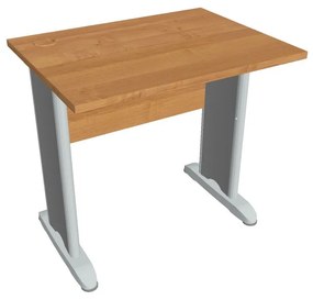 Stůl pracovní rovný 80 cm hl. 60 cm - Hobis Cross CE 800 Dekor stolové desky: olše, Dekor lamino podnože: olše, Barva nohou: Stříbrná