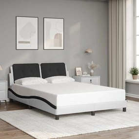 Rám postele bez matrace Zadar bílý a černý 140 x 190 cm umělá kůže 3208183