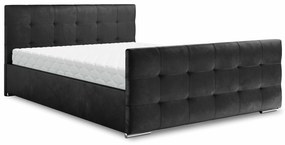 Manželská postel 160 cm Billie (černá) (s roštem a úložným prostorem). 1046824
