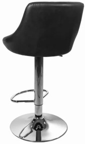 Barová židle z eko kůže Oklahoma černá s chromovým podstavcem