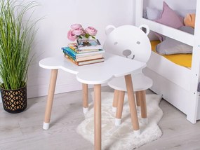 Manibox Dětský dřevěný stolek + židlička MEDVĚD