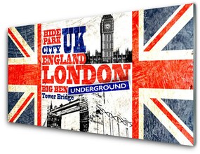akrylový obraz Londýn Vlajka Umění 125x50 cm