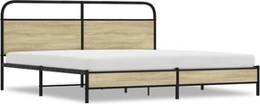 Kovový rám postele bez matrace dub sonoma 193 x 203 cm 3318686