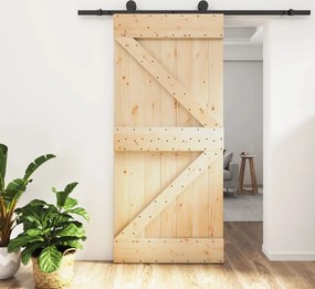 vidaXL Posuvné dveře s kováním 95 x 210 cm masivní borové dřevo [3203060]