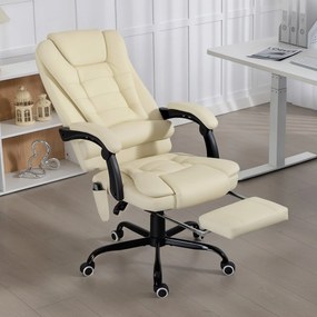 VINSETTO masážní kancelářské křeslo — ergonomické, výškově nastavitelné, polohovatelné opěradlo s kabelovým ovladačem, vysouvatelná opěrka nohou, 360…