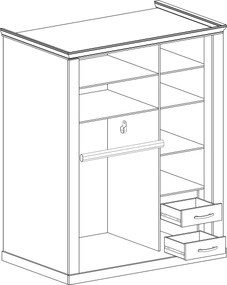 Antica L | šatní skříň A146 | 148x220x68 cm | dub lefkas | POSLEDNÍ KUSY