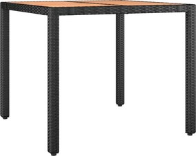 3dílný bistro set s poduškami černý polyratan 3276831