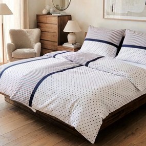 SCANquilt povlečení SATÉN PLUS hvězdy-pruhy bíločervenomodrá 140 x 220/70 x 90 cm