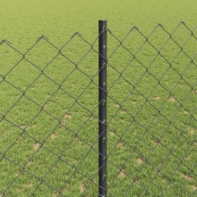Plot s řetězovým odkazem a sloupkem 10 x 1,4 m Šedá Síťovina 3336270