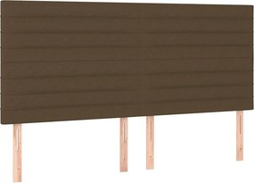 Box spring postel s matrací a LED tmavě hnědá 160x200 cm textil 3135528