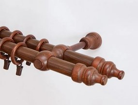 Dřevěná garnýže dvoutyčová Favorite Orech délka: 4,0m