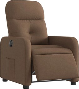 Elektrické polohovací křeslo hnědé textil 3206781