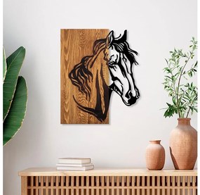 Asir | Nástěnná dekorace 48x58 cm kůň dřevo/kov | AS1641