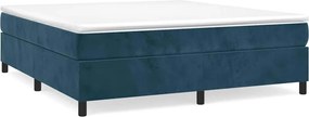 Box spring postel s matrací tmavě modrá 160x200 cm samet 3144691
