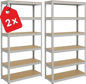 Regál 220x120x60 cm zinkovaný 6-policový, nosnost 1050 kg - 2ks