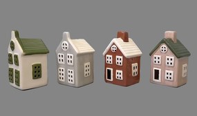 PRODEX IMPORT Domek barevný svítící keramický 11x6 cm 4 druhy
