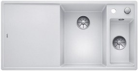 Granitový dřez Blanco AXIA III 6 S InFino bílá dřez vpravo + skleněná krájecí deska, odkap. nerezová miska a excentr 523477