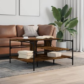 Konferenční stolek kouřový dub 100x100x48,5 cm kompozitní dřevo - Default Title