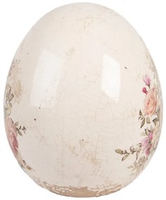 Keramická dekorace vejce s růžemi Rosien L – 14x16 cm