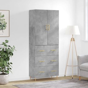 Skříň highboard betonově šedá 69,5x34x180 cm kompozitní dřevo
