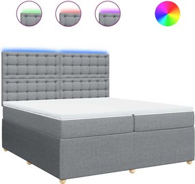 Box spring postel s matrací světle šedá 200 x 200 cm textil 3294477