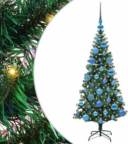 Umělý osvětlený vánoční stromeček Zelená 120 cm PVC a kov 3396743