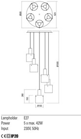 Redo Závěsné svítidlo Lou 5