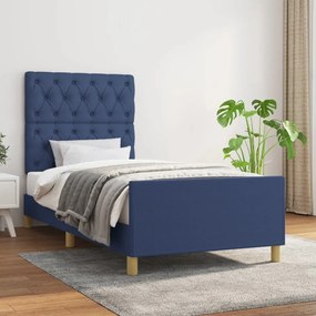 vidaXL Rám postele s čelem 80 x 200 cm textil [3125257] Barva: Modrá