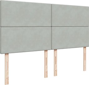 Box spring postel s matrací světle šedá 180x200 cm samet 3292400