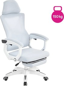 Kancelářské křeslo, světle šedá/bílá, nosnost 150 kg, MALVIN