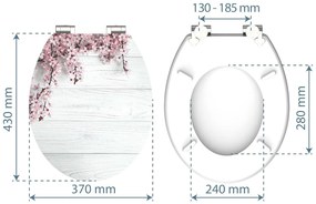 Eisl Sanitär WC prkénko MDF Soft Close Flowers and Wood High Gloss 80549