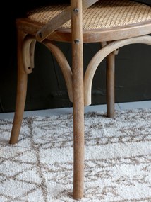 Béžový bavlněný koberec s ornamenty a třásněmi Morroccan - 150*70cm