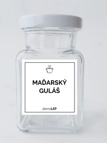 Samolepka na kořenky MAĎARSKÝ GULÁŠ bílá 5 × 5 cm tučné písmo