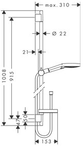 Hansgrohe Raindance Select S, sprchová sada 120 3jet PowderRain se sprchovou tyčí 90 cm, chromová, HAN-27667000
