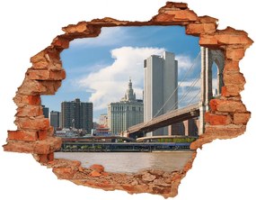 Wallmuralia Fototapeta díra na zeď 3D Brooklynský most 90x70 cm