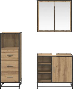 Sada koupelnového nábytku 3 ks Artisanový dub 65 x 33 x 60 cm 3402373