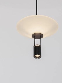 Matně černé hliníkové LED závěsné svítidlo se stínidlem z akrylového skla ø 22 cm Anafi – Nova Luce