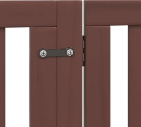 Zábrana pro psy s dvířky skládací 6 panelů hnědá 480 cm topol 3155689