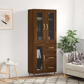 vidaXL Skříň highboard 69,5 x 34 x 180 cm kompozitní dřevo [3198579] Barva: hnědý dub