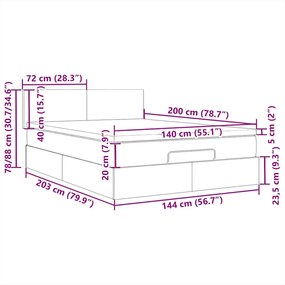 Čelo postele s LED tmavě šedé 144x5x118/128 cm samet 3122333