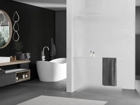 Mexen Kioto+ L, sprchová zástěna Walk-In s poličkou a věšákem 90 x 200 cm, 8mm sklo námraza, bílý profil, 800-090-123-20-30