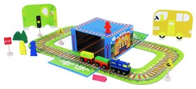 Vlak dřevěný naučný s puzzle a magnetickou krabičkou