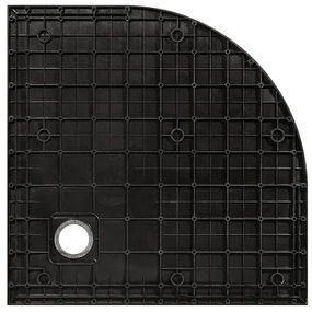 Besco Čtvrtkruhová sprchová vanička z SMC kompozitu VEXO BLACK HR 90x90 Rozměry (cm): 90x90