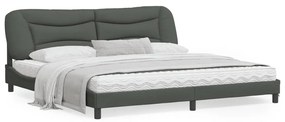 Rám postele s LED osvětlením tmavě šedý 200 x 200 cm textil,  3213726