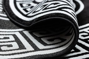 Dywany Łuszczów, Kusový koberec Gloss 6776 85 greek black/ivory kruh, 200x200 (průměr) kruh, černobílá, chodba / předsíň