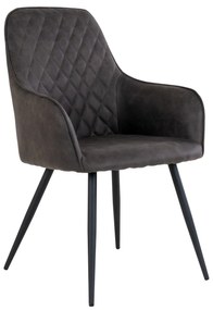 Nordic Experience Jídelní židle Harko z mikrovlákna tmavě šedá/černá